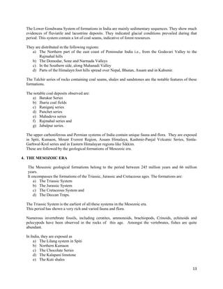 GEOLOGICAL FORMATIONS OF INDIA AND INDIA | PDF