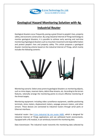 Geological Hazard Monitoring Solution with 4g Industrial Router.pdf