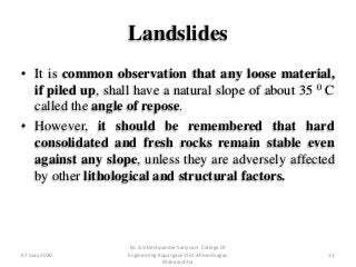 Geological hazards landslides unit vi | PPTX