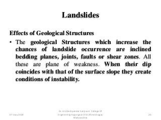 Geological hazards landslides unit vi | PPTX