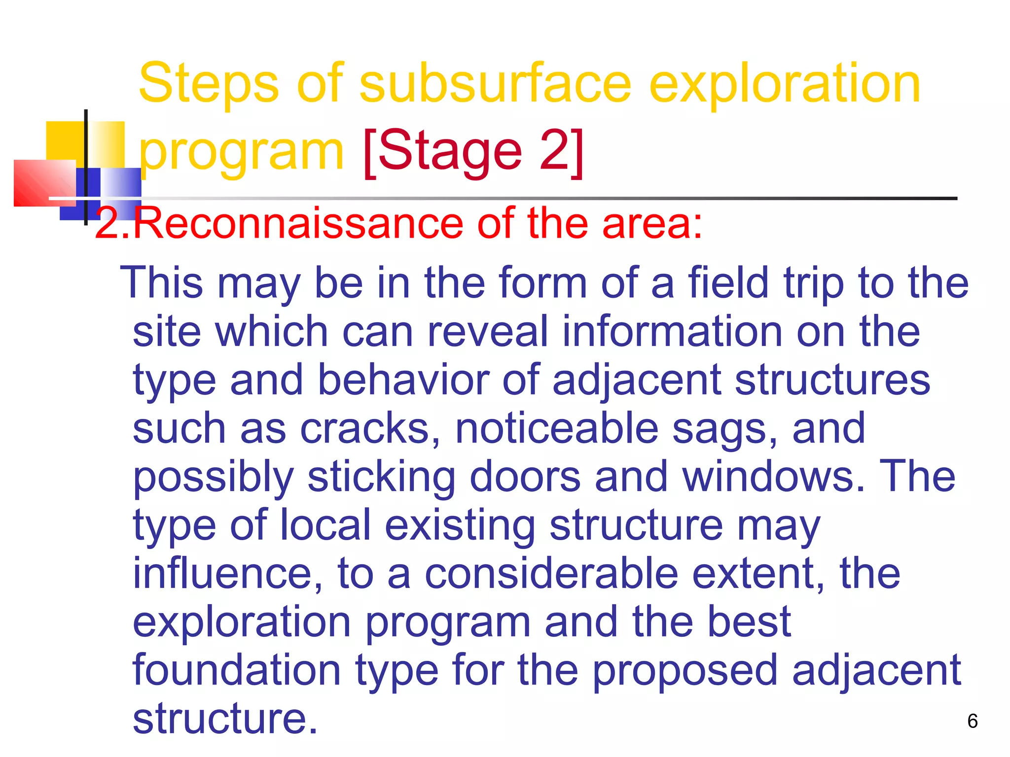 Geological site investigation for Civil Engineering Foundations | PPT