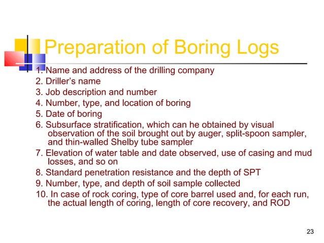 Geological site investigation for Civil Engineering Foundations | PPT ...