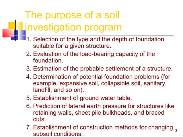 Geological site investigation for Civil Engineering Foundations | PPT ...