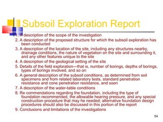 Geological site investigation for Civil Engineering Foundations | PPT