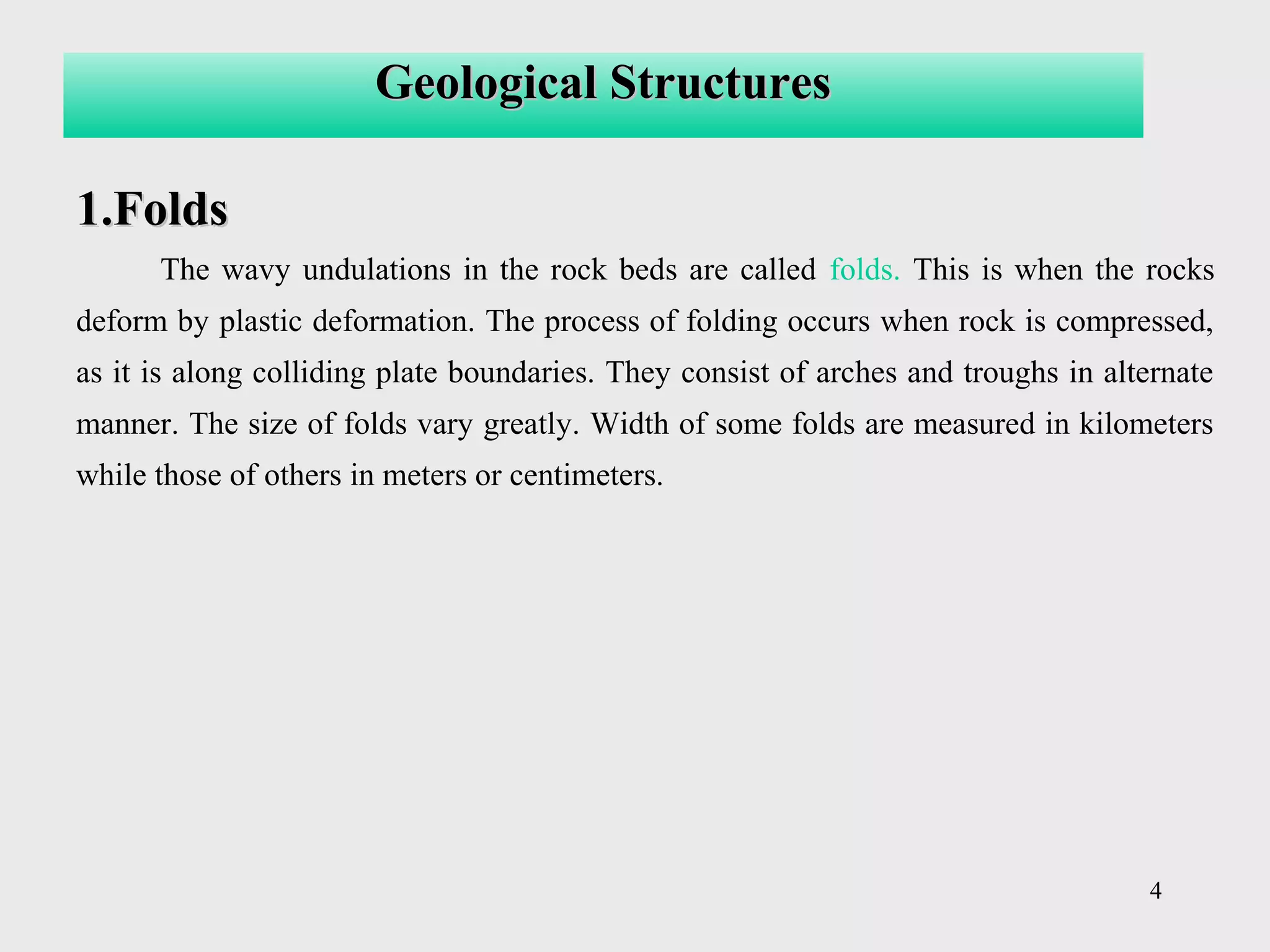 Geological structures folds faults joints types of folds joints | PPT