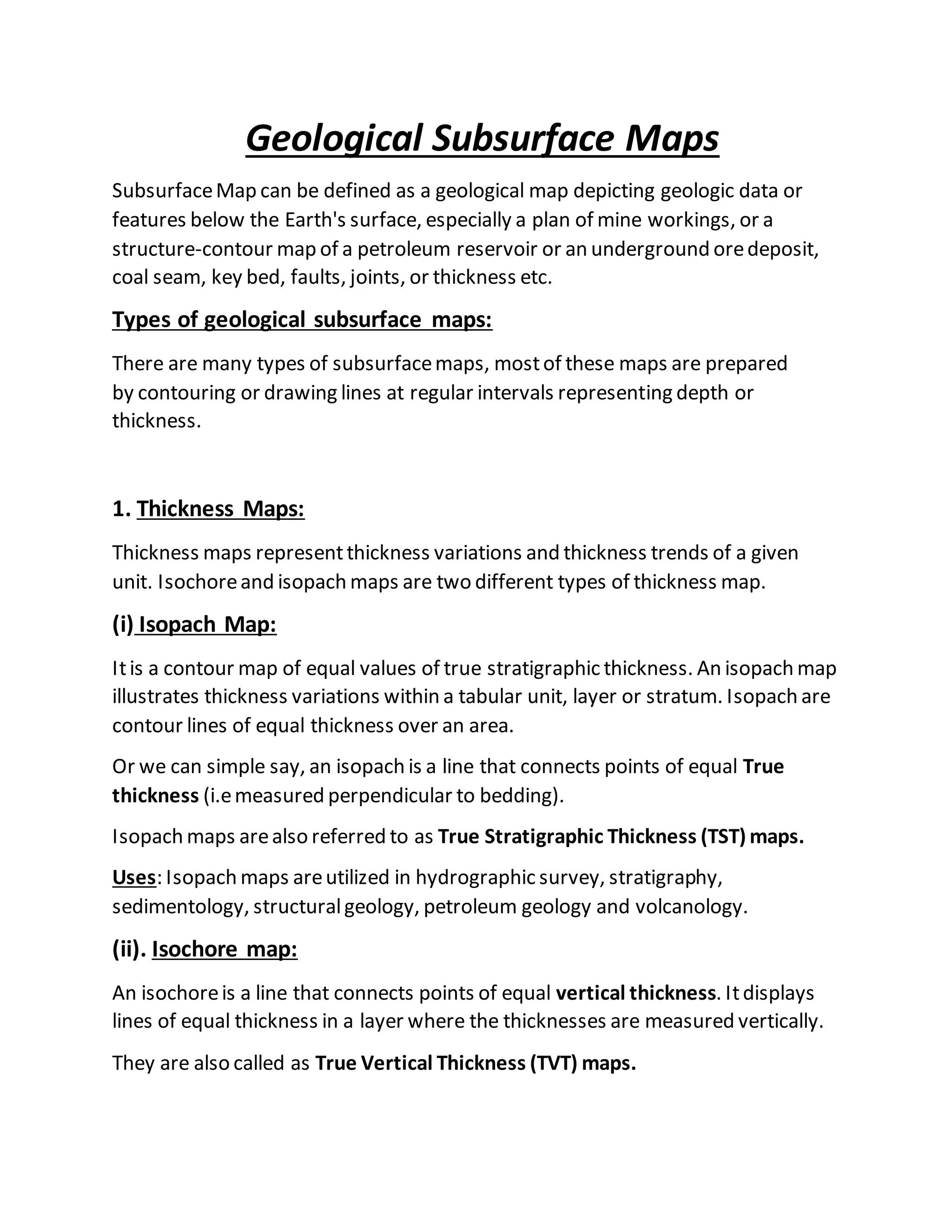 Geological Subsurface Maps Docx