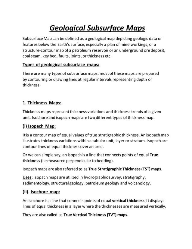 Geological Subsurface Maps | DOCX