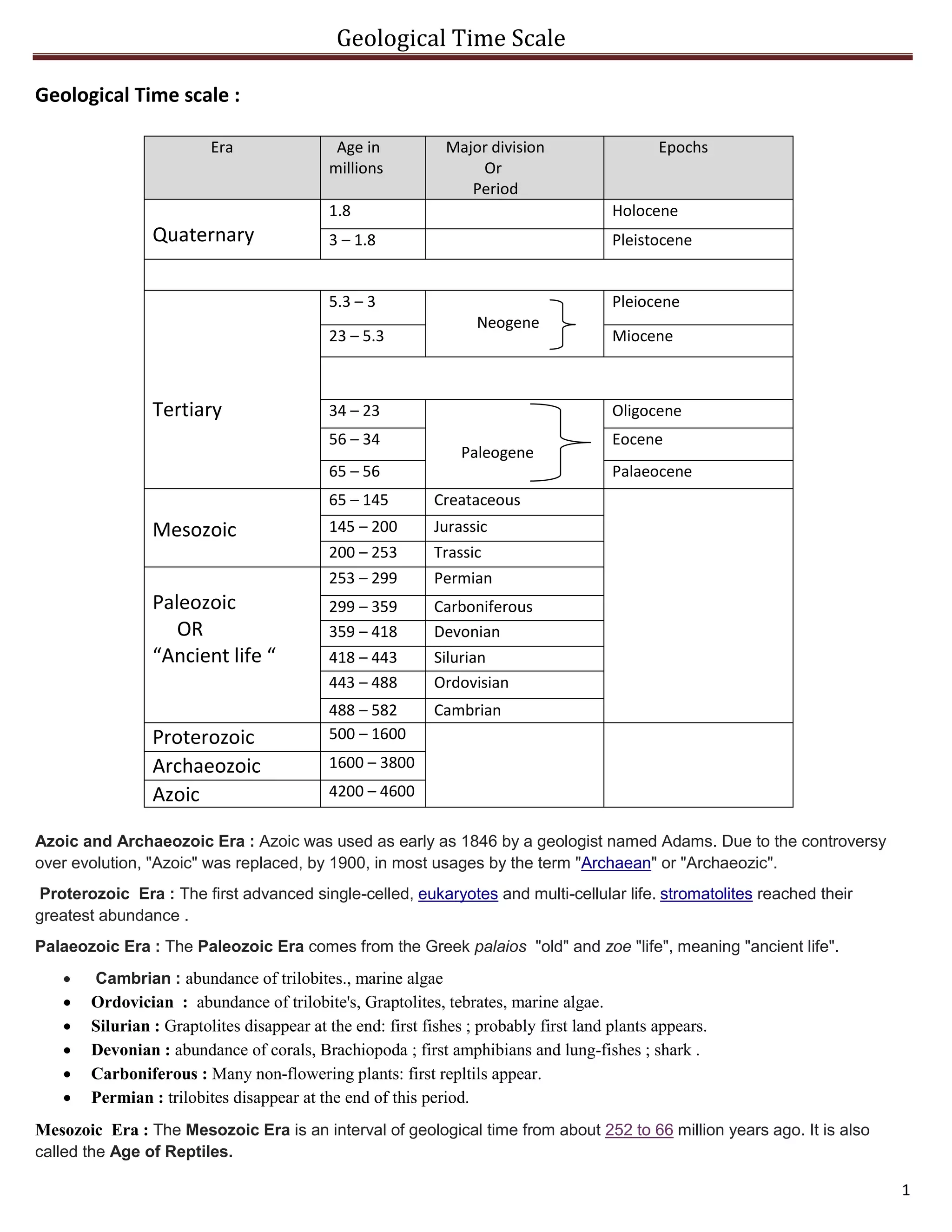 Geological time scale | PDF