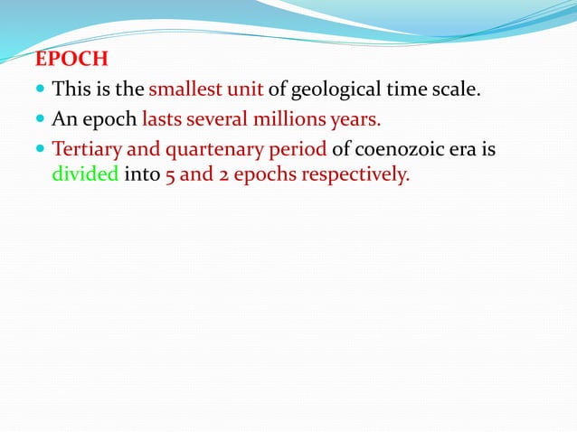 GEOLOGICAL TIME SCALE - Eon period and epoch.pptx