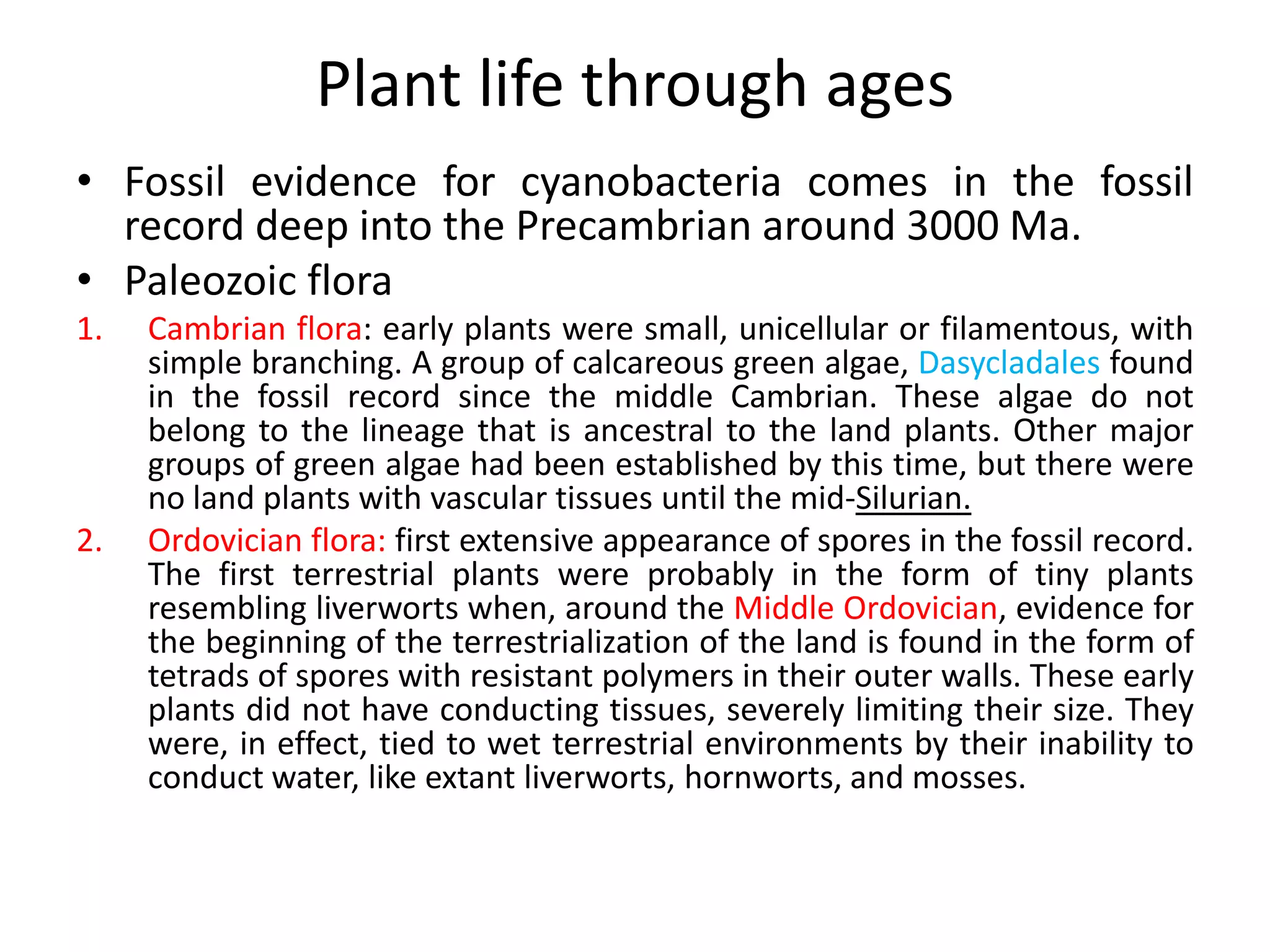 Geological time scale and plant life through ages | PDF