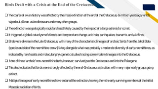 GEOLOGIC HISTORY, EVOLUTIONARY TRENDS OF BIRDS_110959.pptx