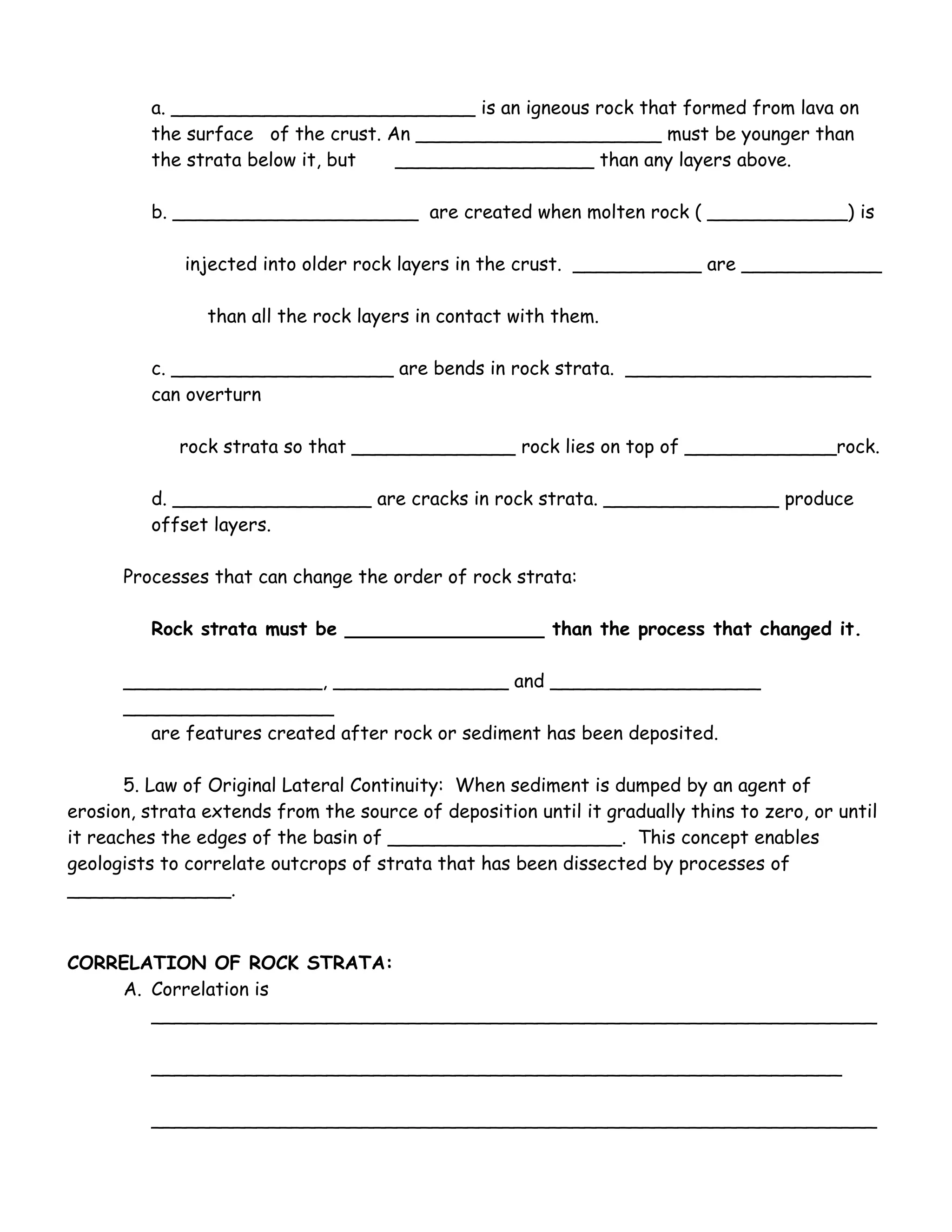 Interpreting Geologic History Outline | DOC