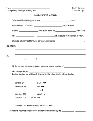Interpreting Geologic History Outline | DOC