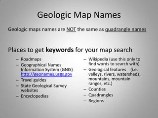 WSU Geologic Maps Online | PPT