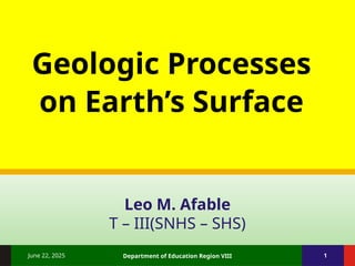 geologic process occurring at the surface - exogenic.pptx