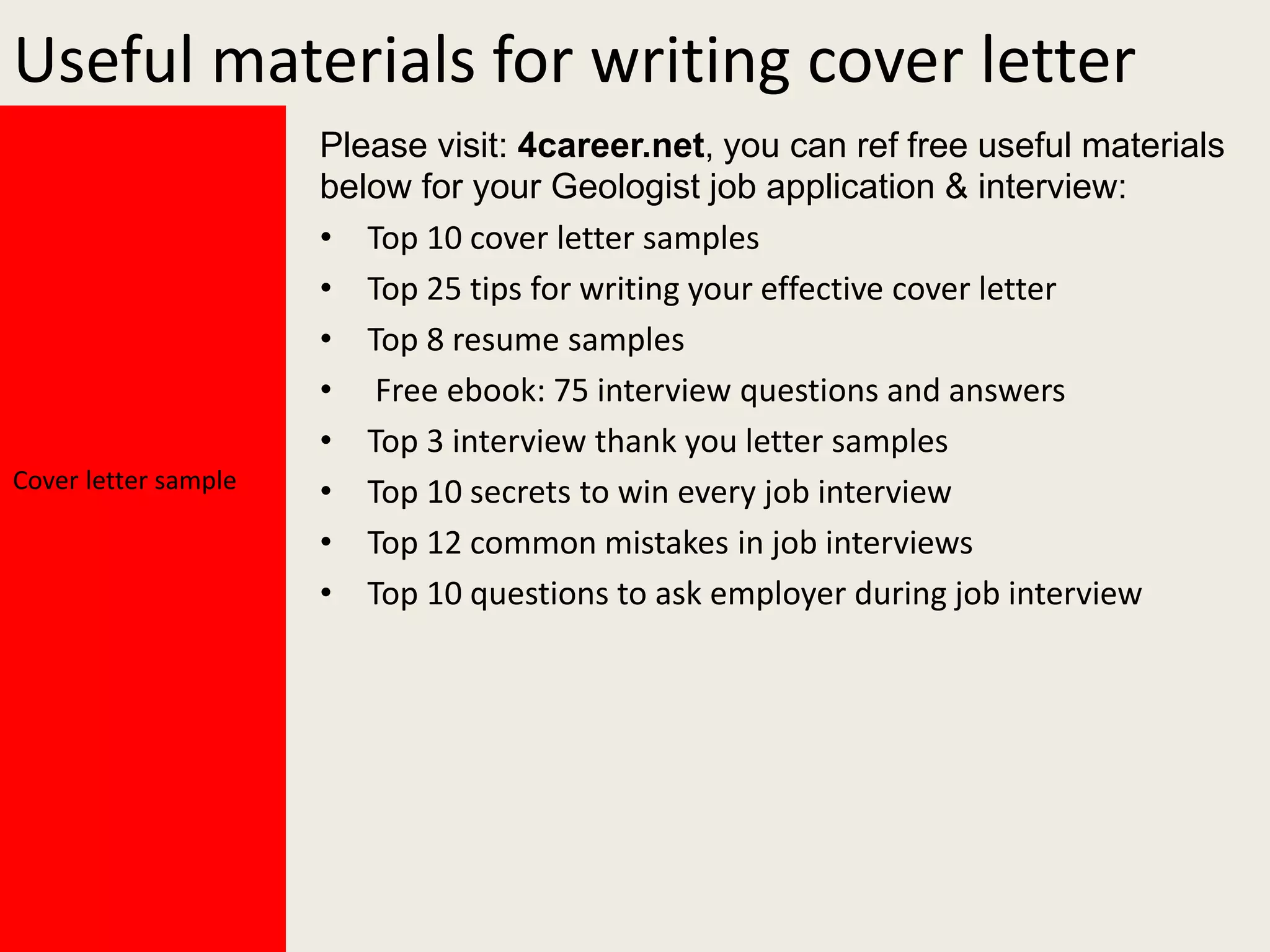 Geologist cover letter | PPTX