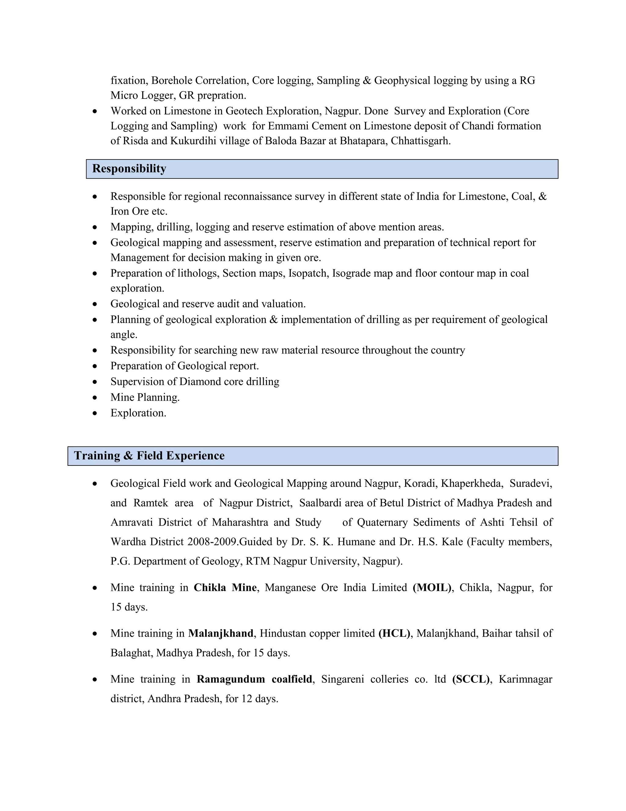 Geologist cv | PDF