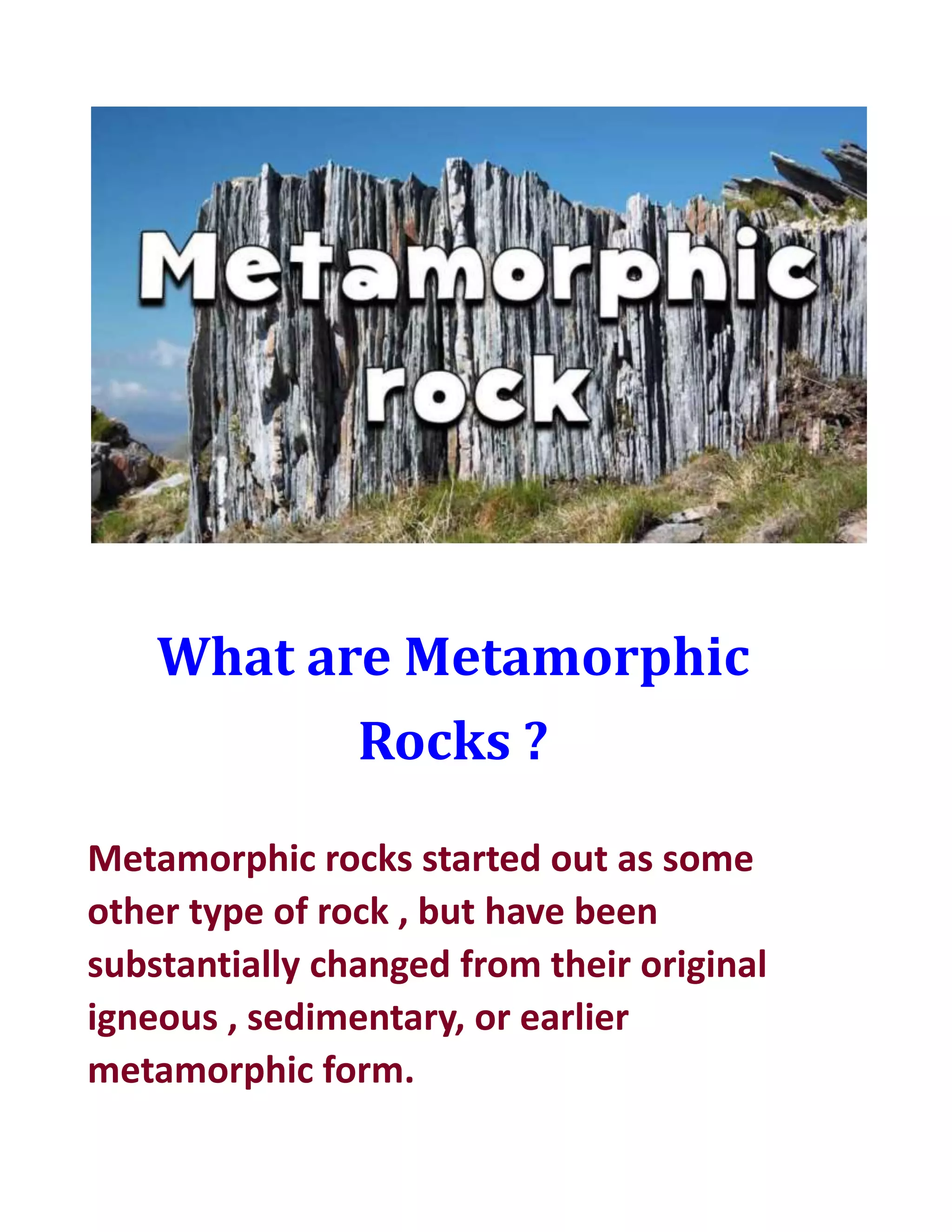 Metamorphic Rocks geology | PDF