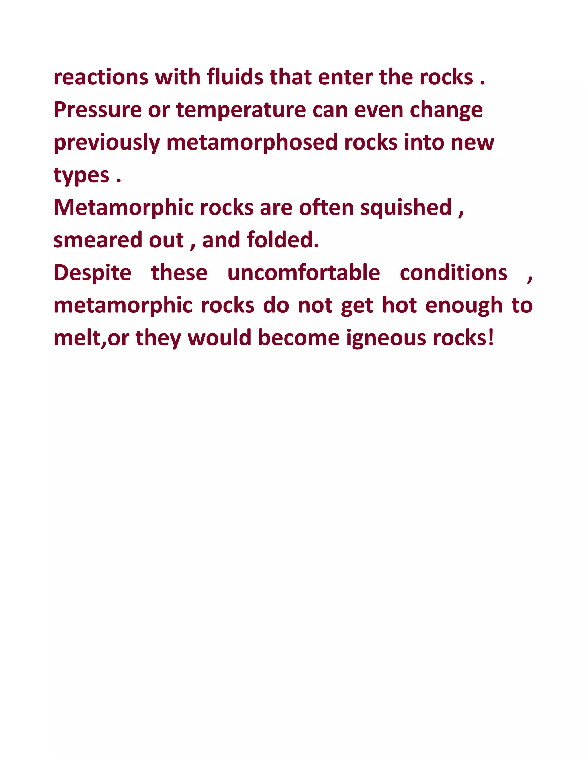 Metamorphic Rocks geology | PPTX