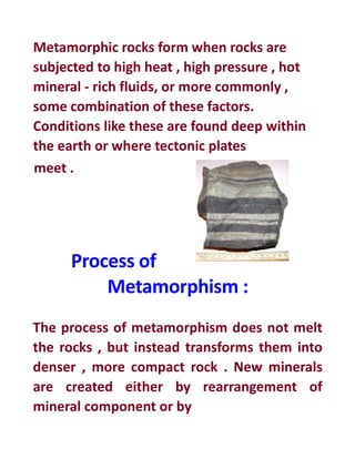 Metamorphic Rocks geology | PDF