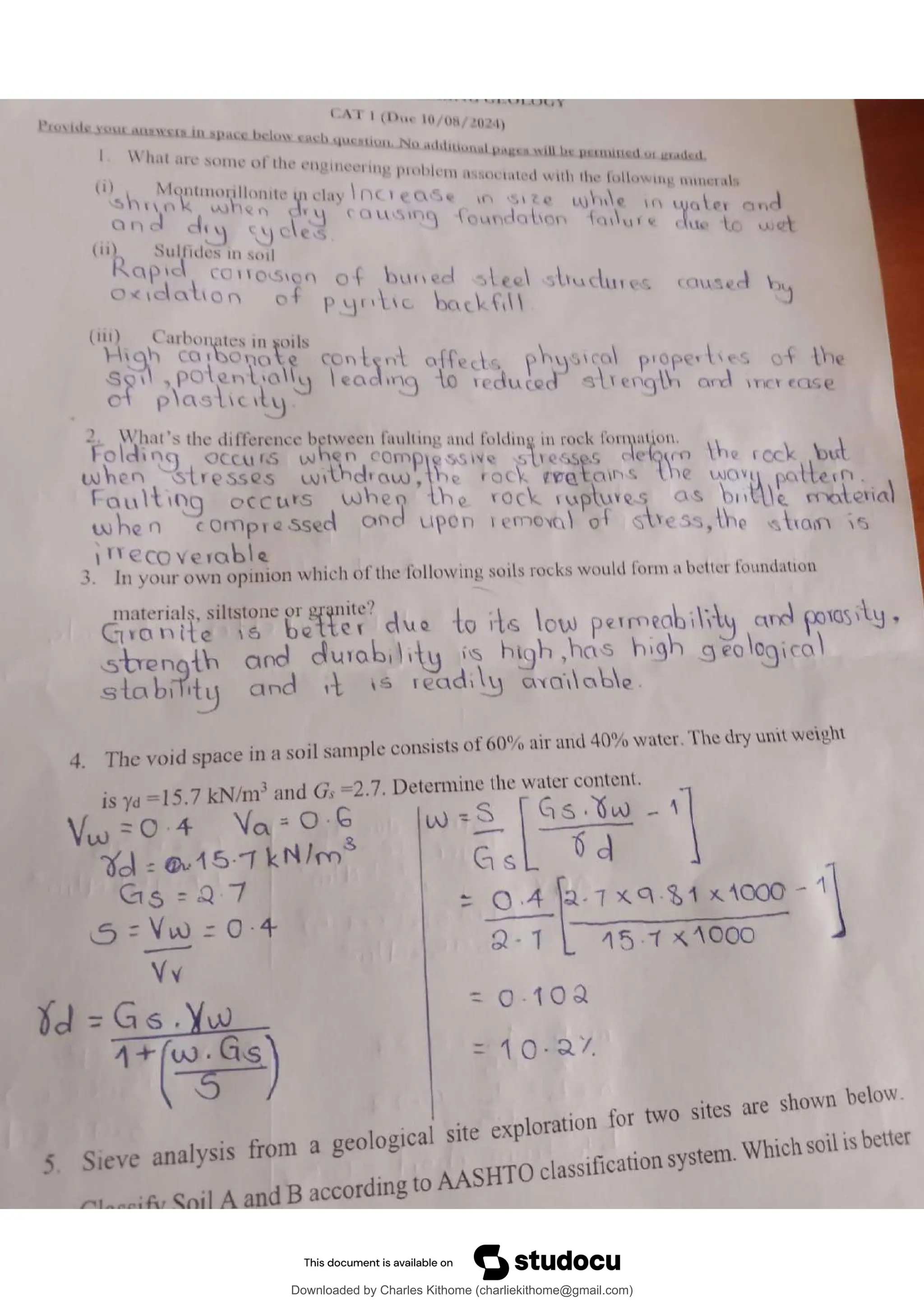 geology-ece-2302-cat-1.pdf university training on engineering geology | PDF