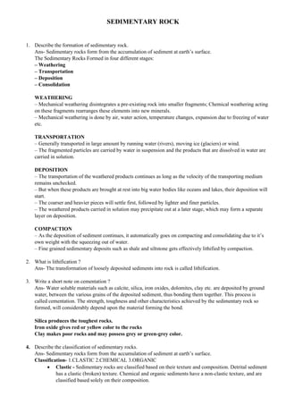 Geology Notes Of Baiust | PDF