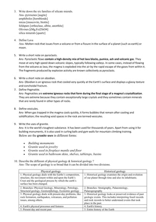 Geology Notes Of Baiust | PDF | Geology | Science