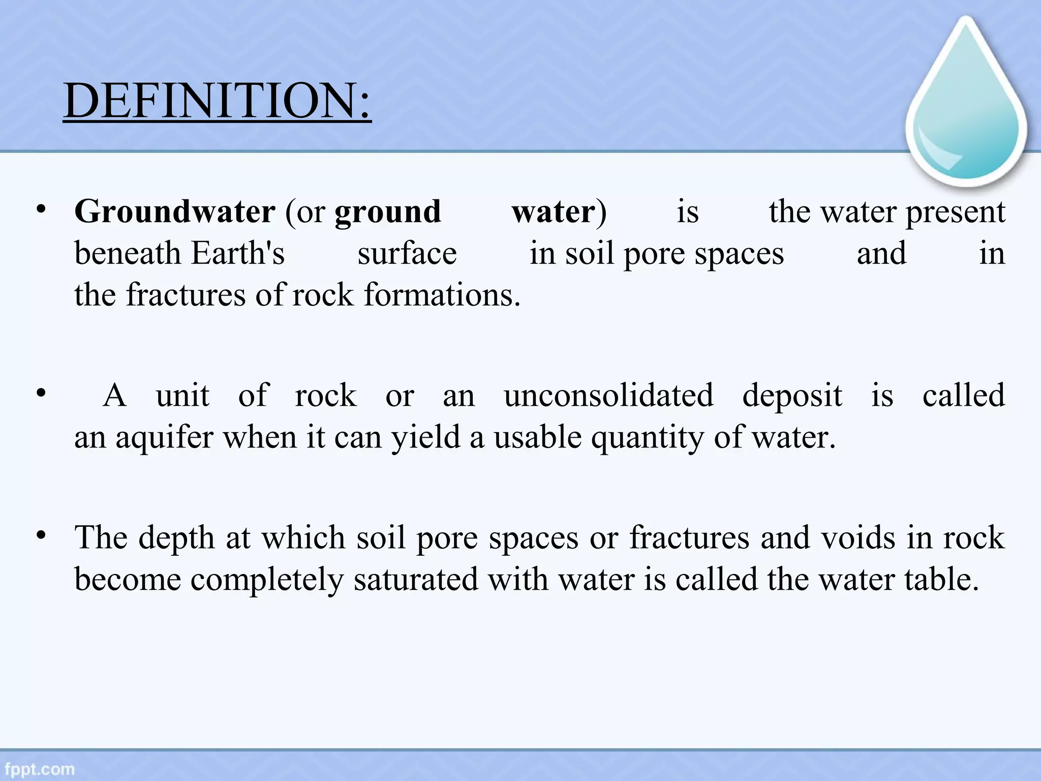 Ground water | PPT