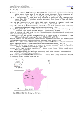 Geology and groundwater quality assessment of ido osi area, southwestern nigeria | PDF