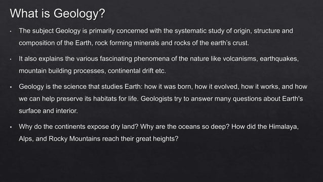 Geology - definition, scope and branches | PPT