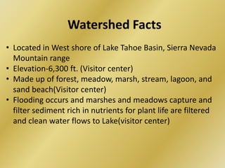 Geology of Taylor Creek Watershed Lake tahoe | PPTX