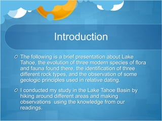 Geology of Lake Tahoe | PPT