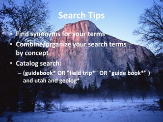 Library Resources for Geology Field Trip Class | PPTX