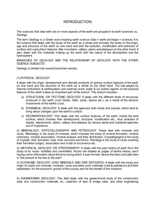 Geology Introduction | DOC | Geography | Science