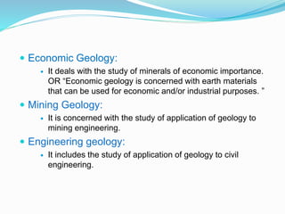 Geology & its branches | PPTX