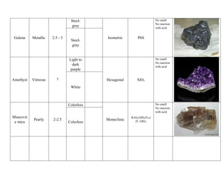 Properties of different types of Rocks (Geology) | PDF | Geology | Science