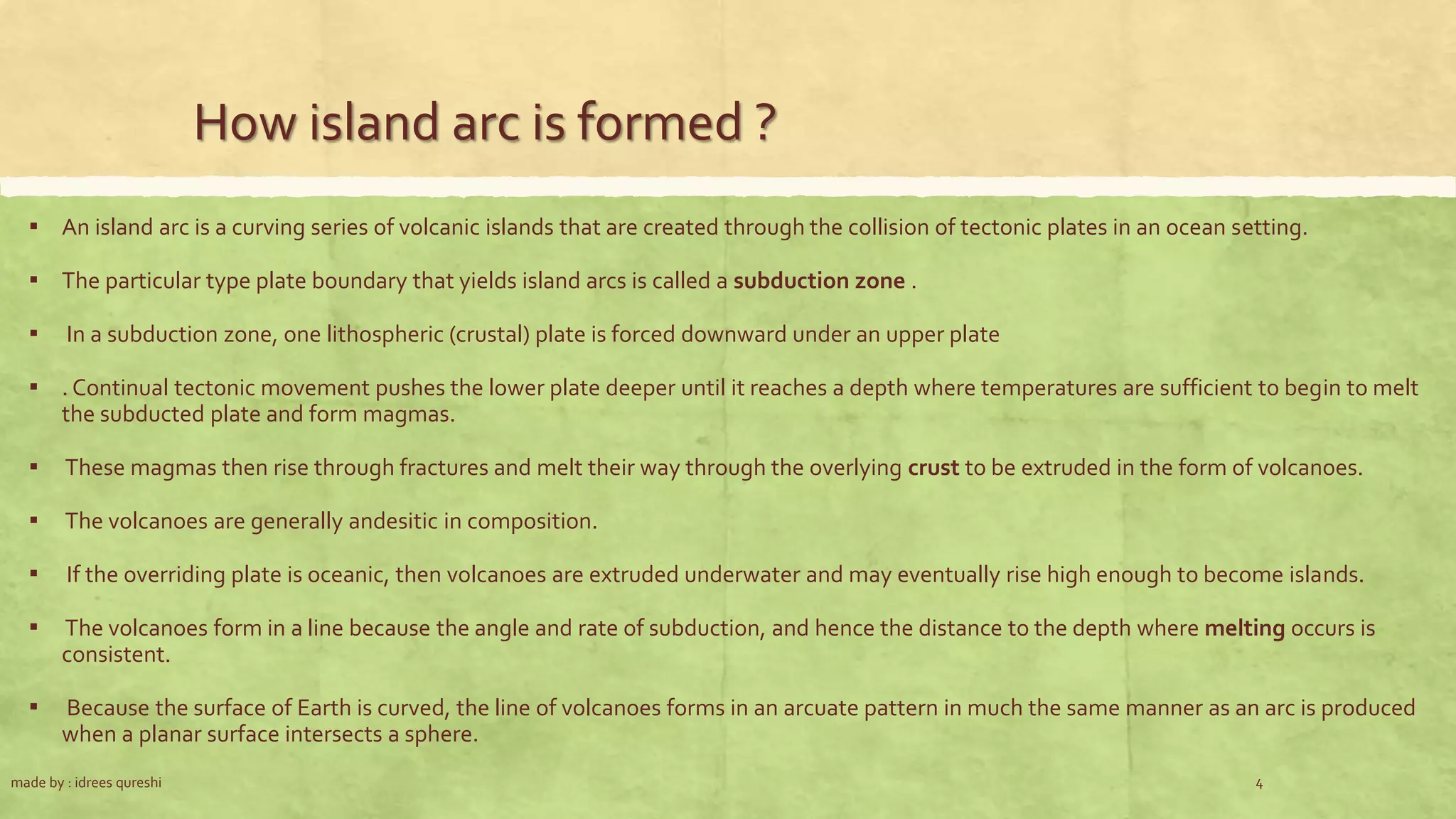 Geology of island arc | PPTX