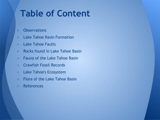 Geology of Lake Tahoe 2012, | PDF