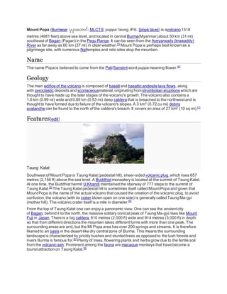 Geology of Mt Popa Report collection by myo aung | PDF