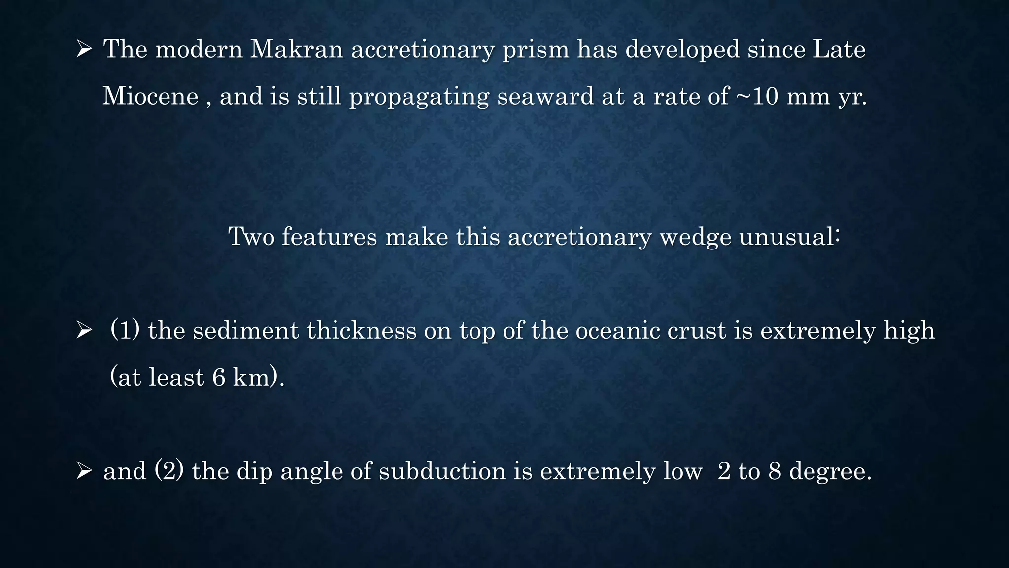 The Makran subduction zone. | PPTX