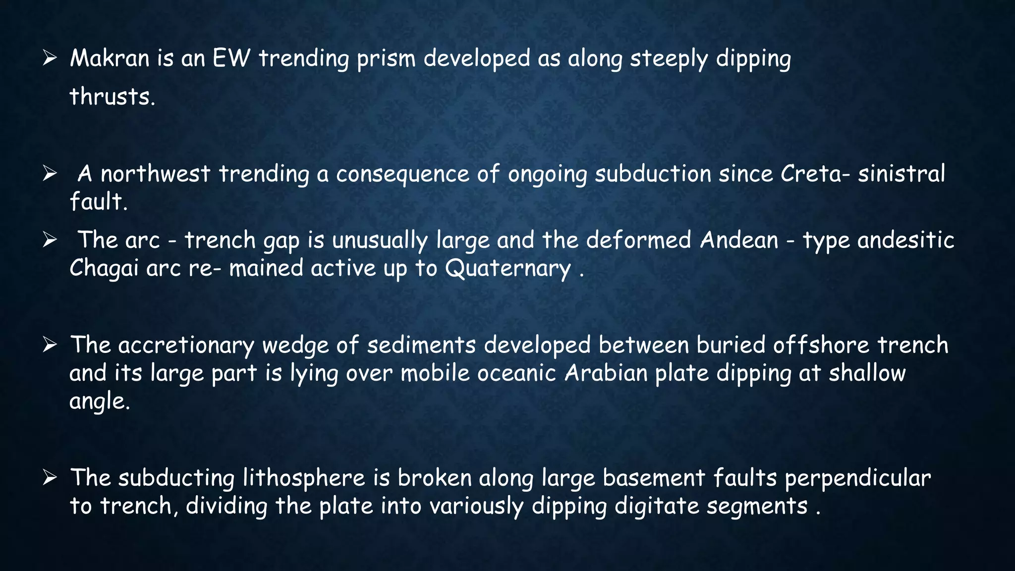 The Makran subduction zone. | PPTX