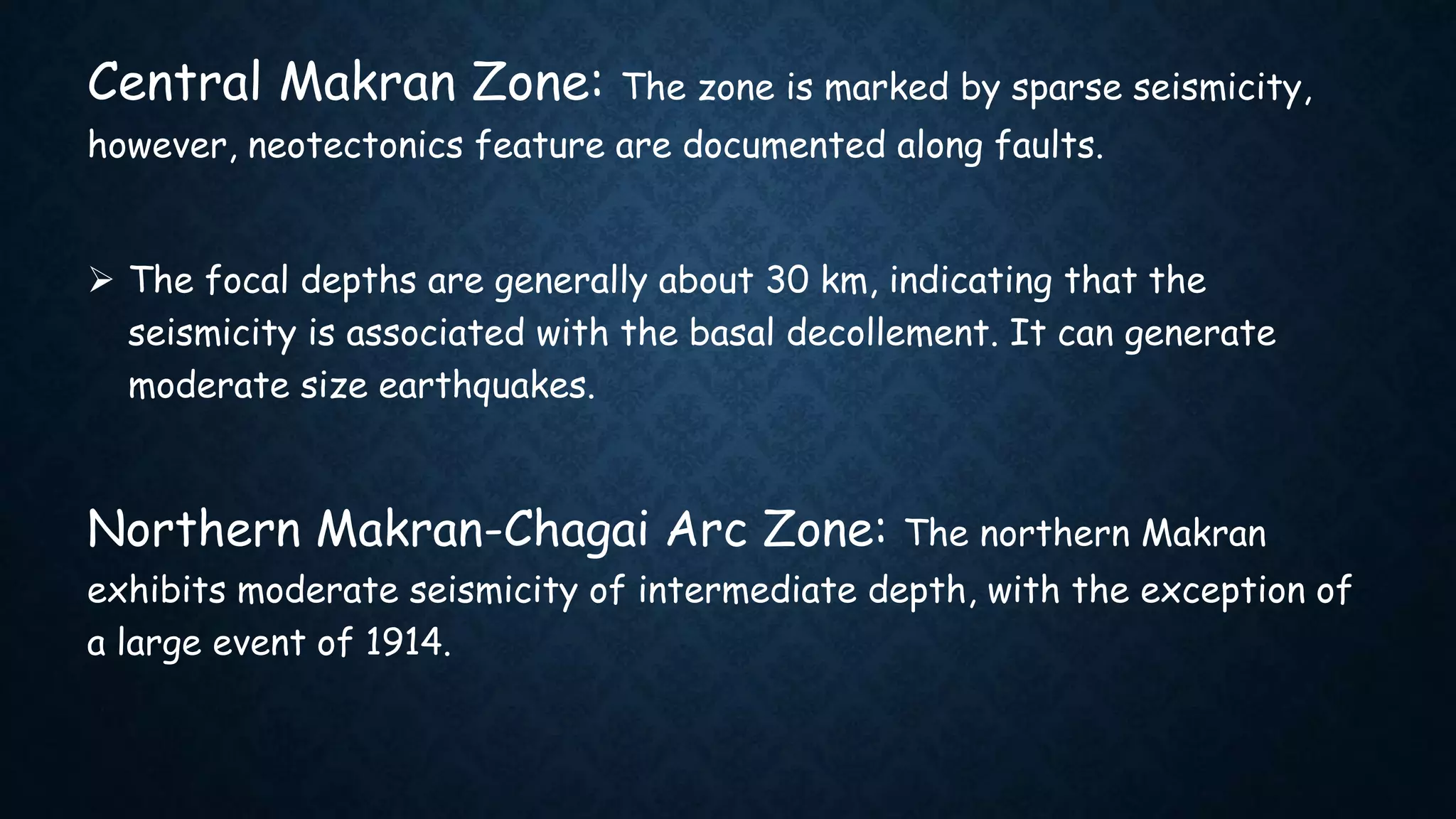 The Makran subduction zone. | PPTX