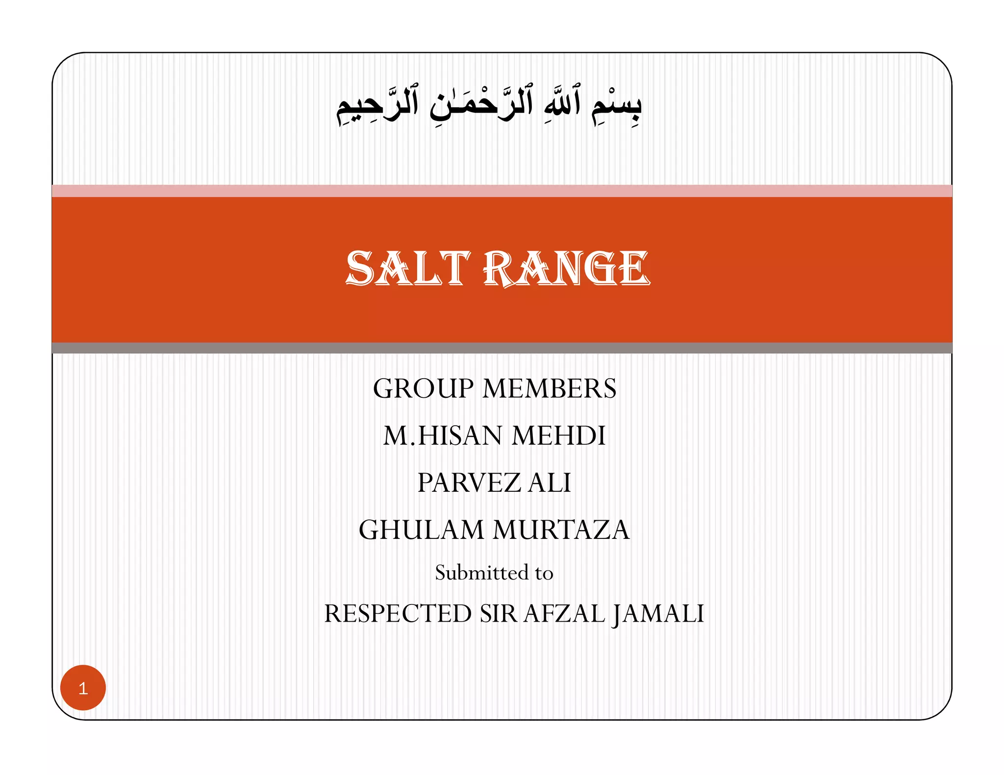 SALT RANGE | GEOLOGY OF PAKISTAN | PDF