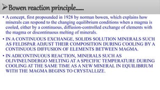 Bowen reaction series and reaction principles | PPTX