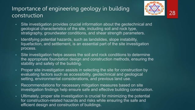 Geological investigation.pptx | Civil Engineering Industry | Industries