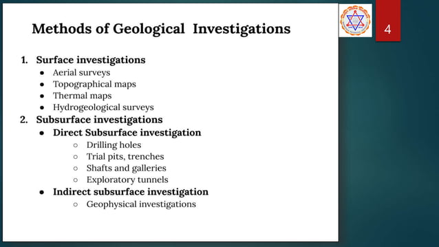 Geological investigation.pptx | Civil Engineering Industry | Industries