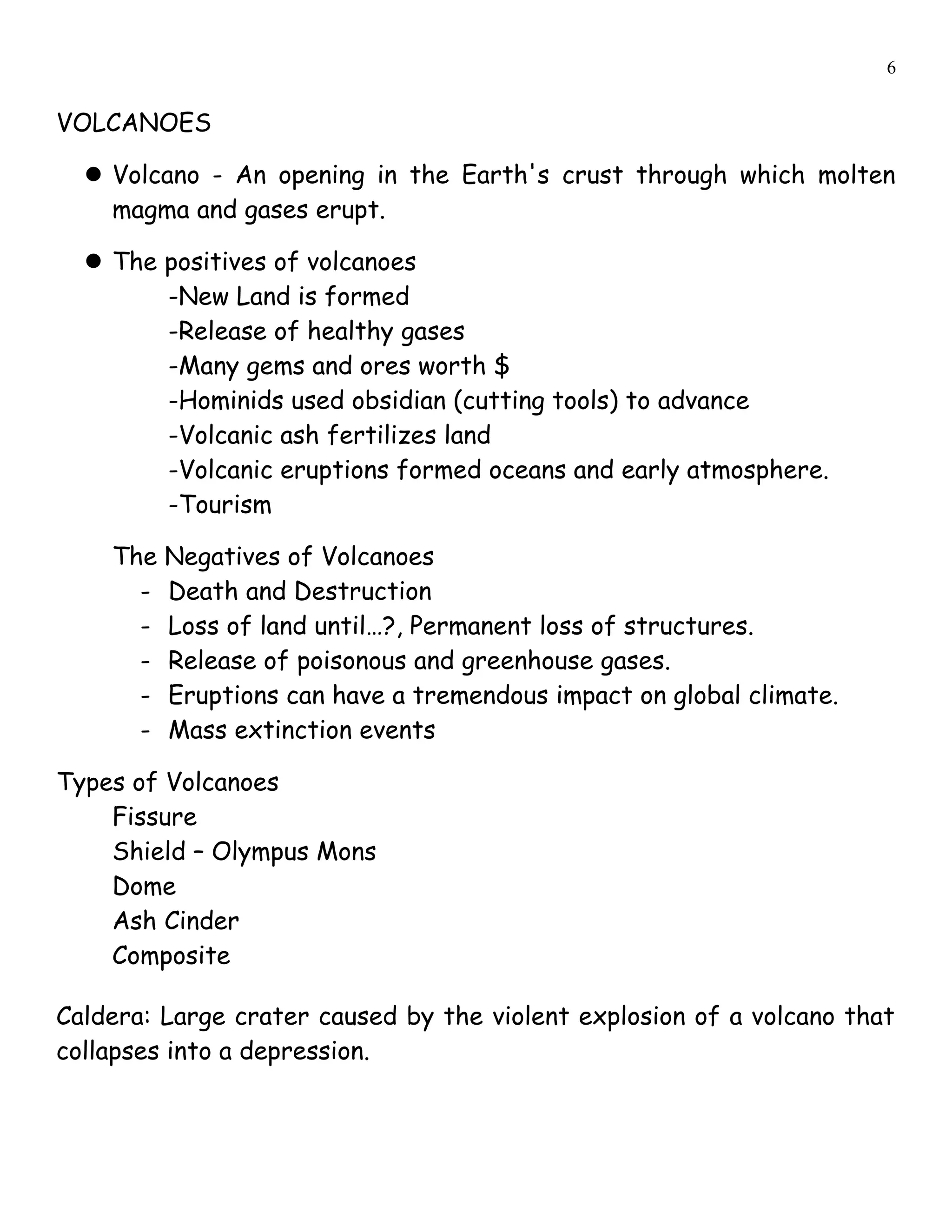 Geology topics unit notes | DOC