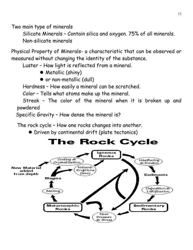 Geology topics unit notes | DOC
