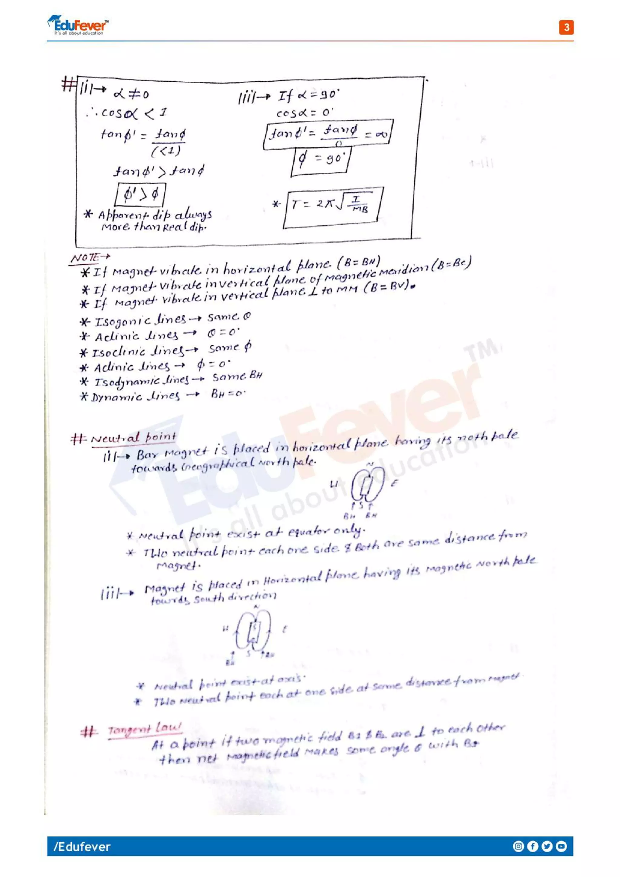 Geomagnetism 1 - Physics Handwritten Notes | PDF