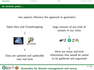 Geomatics for Disaster Management and Survey | PDF